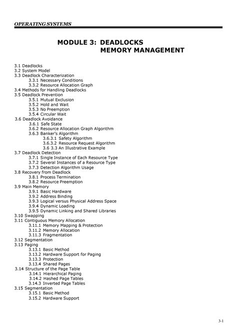 Os Module 3 3 Module 3 Deadlocks Memory Management 3 Deadlocks 3