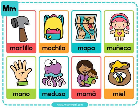 Palabras Con Ma Me Mi Mo Mu Palabras Con M Para Niños Palabras Con M Letra M Preescolar
