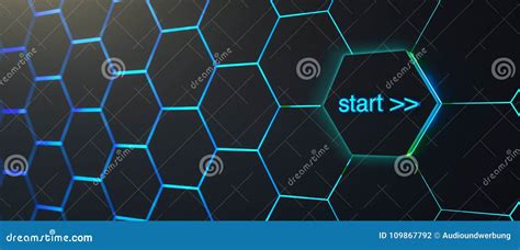 Abstract Futuristic Surface Hexagon Pattern With Light Rays Stock Illustration Illustration Of