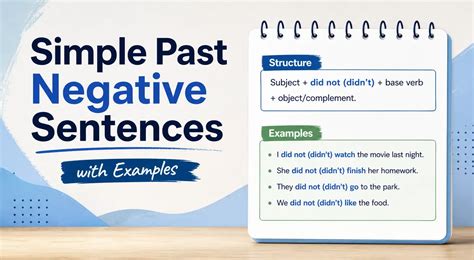 Simple Past Negative Sentences With Examples