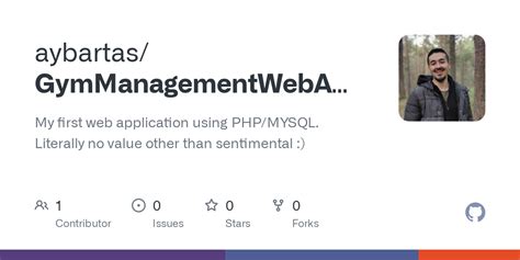 Github Aybartasgymmanagementwebappwithphp Mysql My First Web Application Using Phpmysql