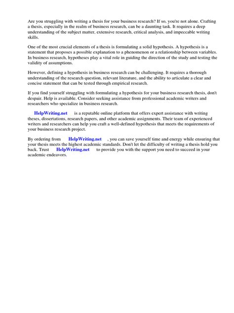 Hypothesis Definition In Business Research Pdf Hypothesis