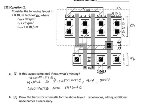 solved please explain all components of the layout diagram