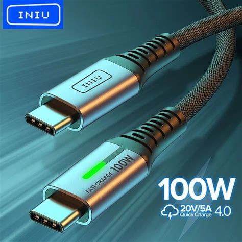 INIU 100W USB C To USB Type C Cable PD 5A QC Fast Charging Phone Charger Cord Computers Tech