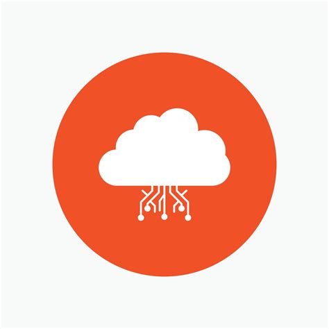 Cloud Computing Data Hosting Network White Glyph Icon In Circle