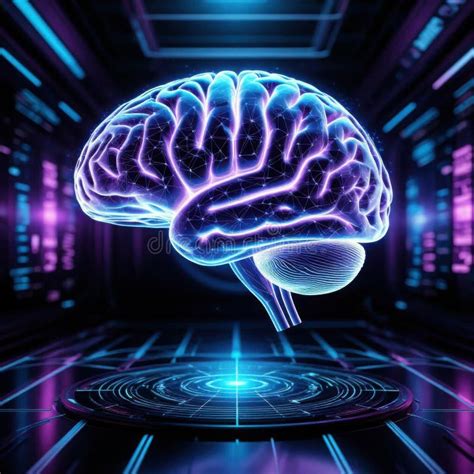 Ai Controlled Holographic Brain With Neural Connections Stock