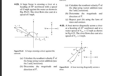 Solved A Boat Moves Diagonally Across A River At A Heading