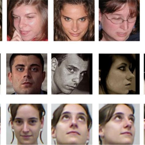 some examples of face image from the datasets the first row is from