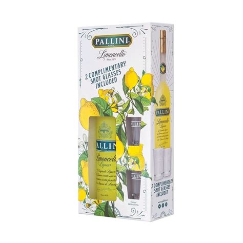 Pallini Limoncello Liqueur With 2 Shot Glasses T Pack