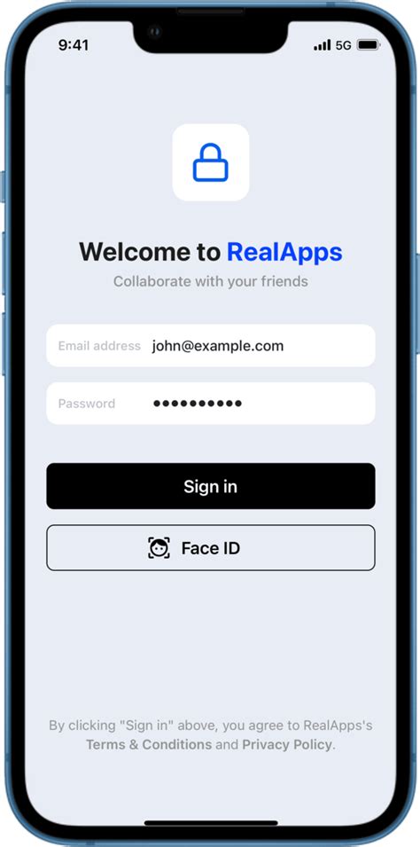 Sign In Forms React Native Components Withframe