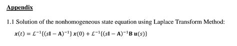 Solved State Space Solution Of The Homogeneous And