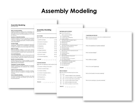 assembly modeling teaching resources