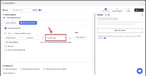 Advanced Conditional Logic Show Easify Options Based On Shopify
