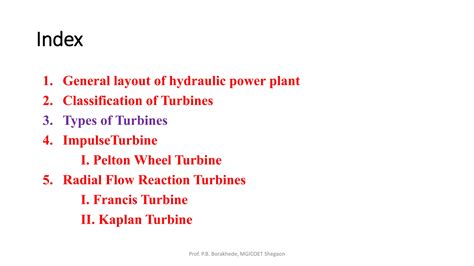 classification and details of hydraulic turbines pptx