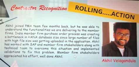 Akhil Velagandula On Linkedin Recognition Sapmmconsultant Sap Thankyou