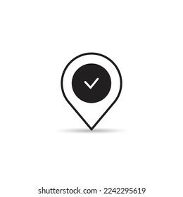 Map Pin Check Mark Icon On Stock Vector Royalty Free Shutterstock