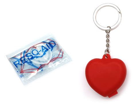 Resq Aid® Cpr Shield With One Way Check Valve Filter And Heart Keycha