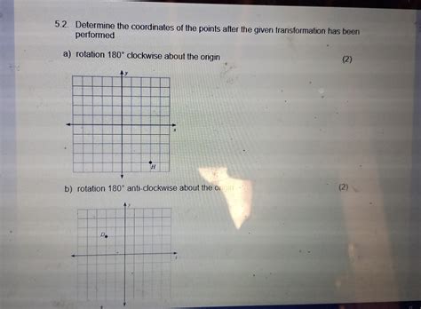 Solved 52 Determine The Coordinates Of The Points After The Given Transformation Has Been
