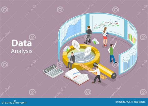 3d Isometric Flat Vector Conceptual Illustration Of Data Analysis Stock Vector Illustration Of