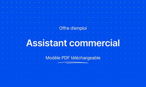 Fiche De Poste Assistant Commercial Assistante Commerciale Exemple