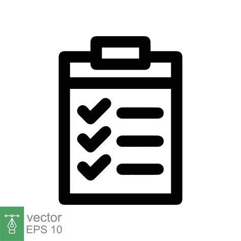 Checklist Icon Simple Flat Style Clipboard With Check List Report Note Document Test Concept
