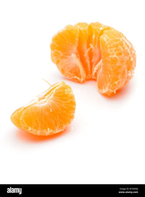 Tangerine Slice Slice Of Tangerine Or Mandarin Citrus Fruit Isolated