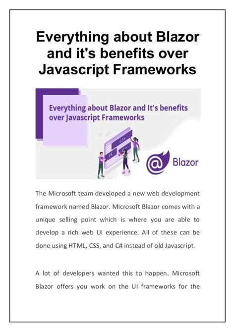 Everything About Blazor And Its Benefits Over Javascript Frameworks