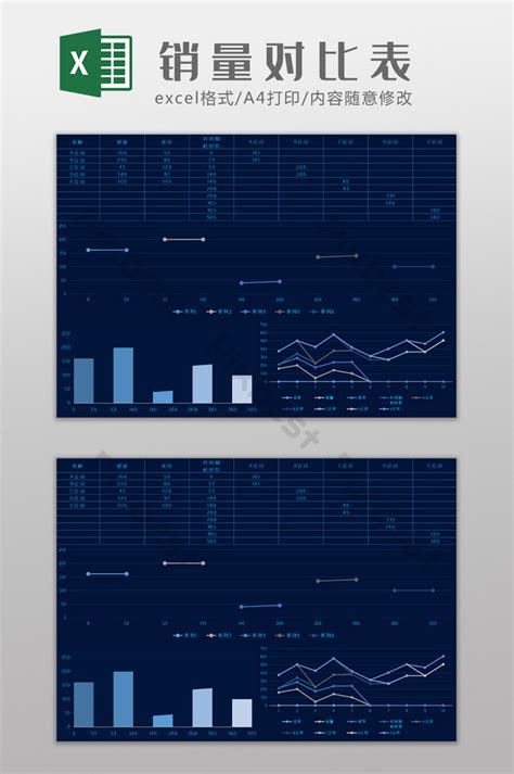 Blue Business Sales Comparison Excel Template Excel XLSX Template Free Download Pikbest