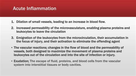 Basic Features Of Inflammation And Repair Ppt