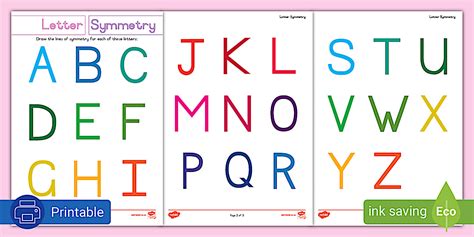 Letter Symmetry Activity Sheet Teacher Made Twinkl