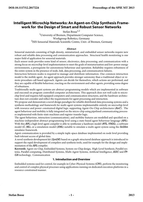 Pdf Intelligent Microchip Networks An Agent On Chip Synthesis Framework For The Design Of