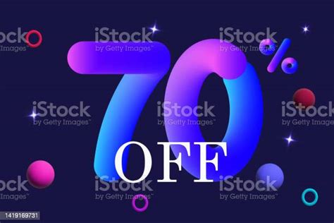 70 할인 큰 할인 상품의 광고 홍보 수익성있는 구매 휴일 이벤트 공간 판매 선물 및 보너스 벡터 배너 3d 클리어런스 리베이트 추상적 인 배경 플레어 3차원 형태에 대한