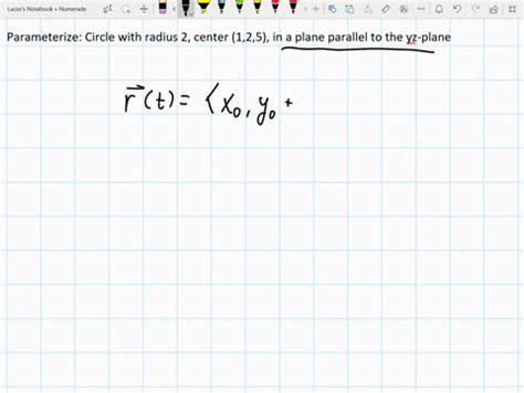 SOLVED Find A Parametrization Of The Curve The Circle Of Radius With Center In A