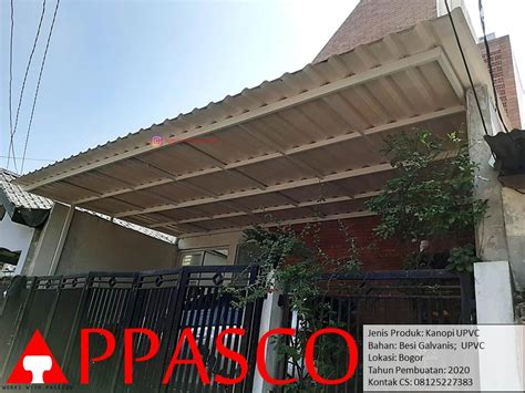 Kanopi Minimalis Atap uPVC di Bogor dengan Tiang Besi Galvalum ...