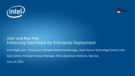 intel and red hat enhancing openstack for enterprise deployment ppt