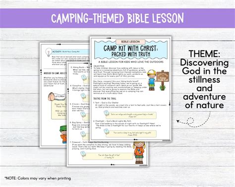 Camping Themed Bible Lesson Craft For Summer Build A Camp Kit Activity