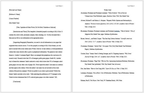 Free MLA Format Templates Free Word Templates