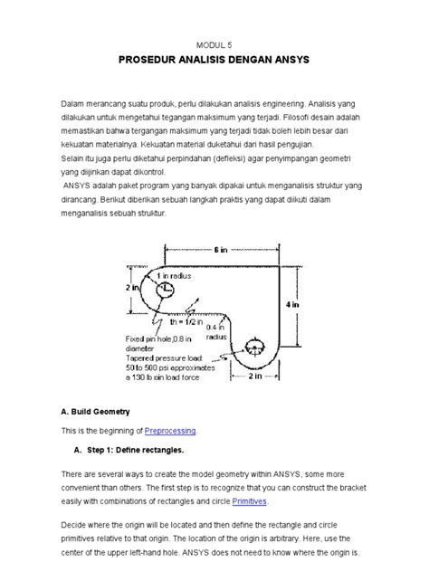 Ansys Tutorial Pdf Elasticity Physics Youngs Modulus
