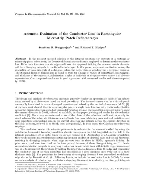 pdf evaluating conductor loss in reflectarrays