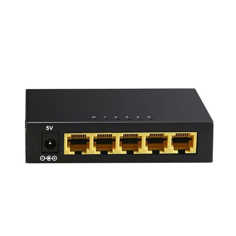 5 Ports 100m Unmanaged Network Switch Ethernet Hub With Metal Housing