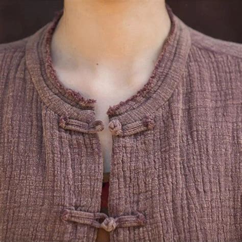 Купити Johnature Жіночі сорочки в китайському стилі Однотонні вільні