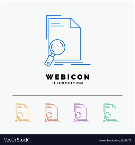 Analysis Document File Find Page 5 Color Line Web Vector Image
