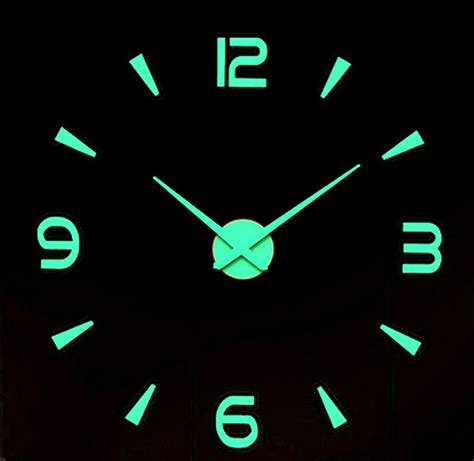 ᐉ Годинник настінний обємний Diy з цифрами та штрихами що світяться люмінесцентний до 120 см