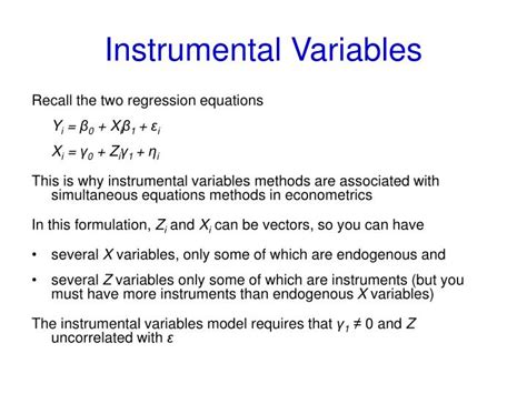 Ppt Using The Instrumental Variables Technique In Educational