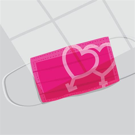 Pink Surgical Face Masks With Male And Female Sex Icon Virus Protection Valentine Concept