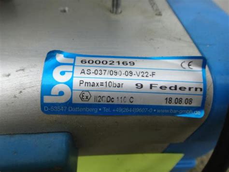 ACTUBAR / Landefeld AS 037/090-09-V22-F Pneumatischer Doppelkolben ...