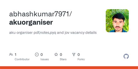 Github Abhashkumar7971 Akuorganiser Aku Organiser Pdf Notes Pyq And Jov Vacancy Details
