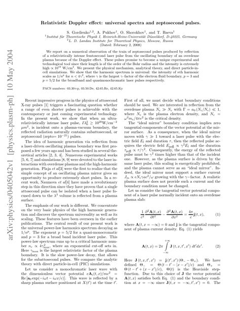 Pdf Relativistic Doppler Effect Universal Spectra And Zeptosecond Pulses