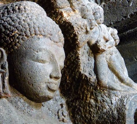 Ajantaelloracave Sculpturerock Carvingsindian Temples Free Image