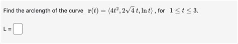 solved find the arclength of the curve